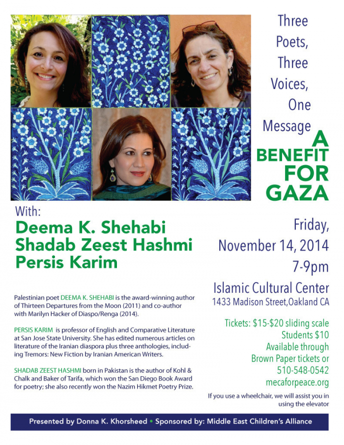 Poets and Others Raise Funds for Gaza – Middle East Children's Alliance